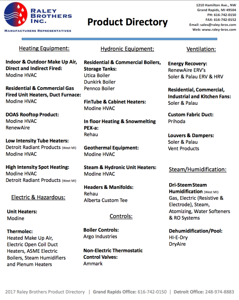 Product Directory – Raley Brothers Inc.